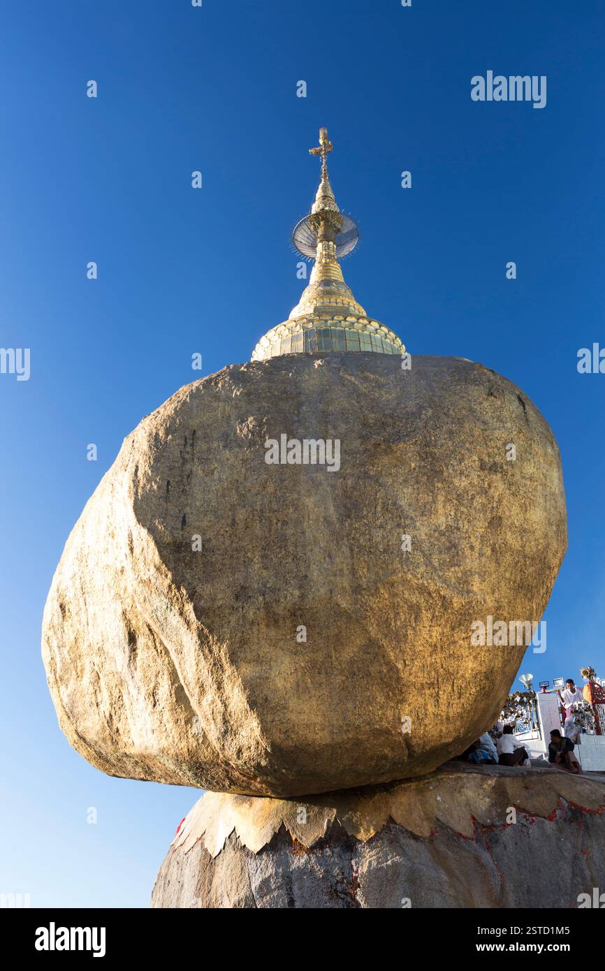 Myanmar, Kyaiktiyo Pagoda, the Golden Rock. The third most important ...