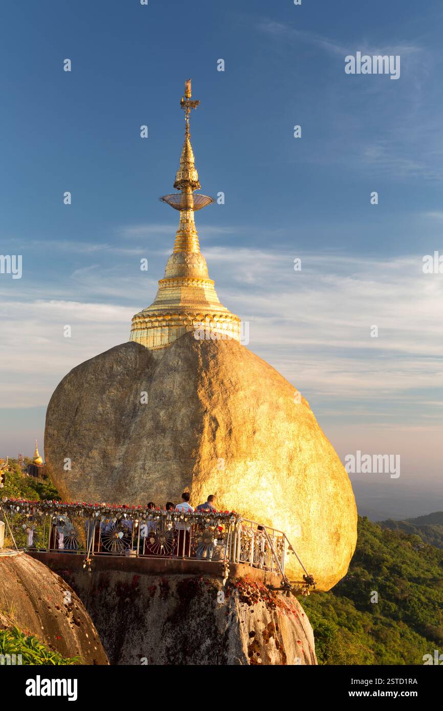 Myanmar, Kyaiktiyo Pagoda, the Golden Rock. The third most important ...