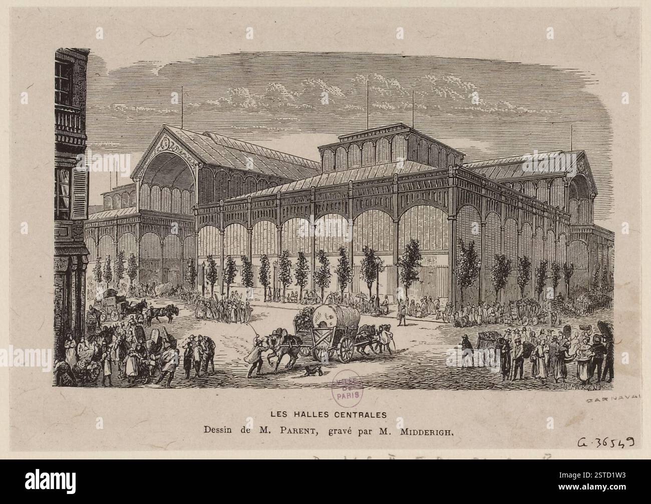 An external view of the Central Halls featuring a Badaud and a merchant ...