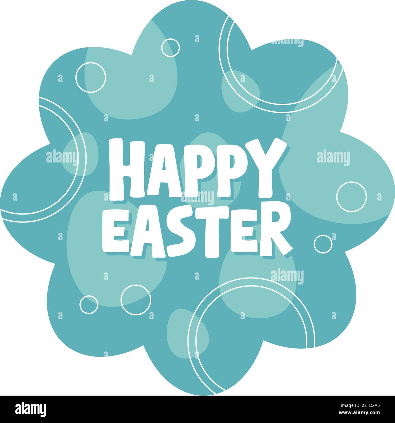 Happy Easter Typography Isolated White Background Stock Vector Image ...