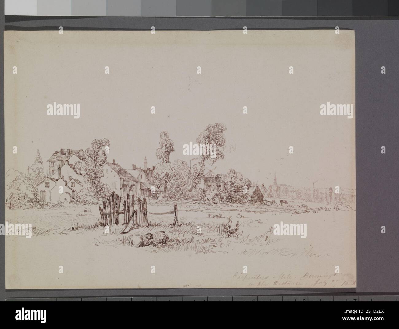 This pen and ink drawing from 1822 by Robert Brandard depicts Carpenter ...