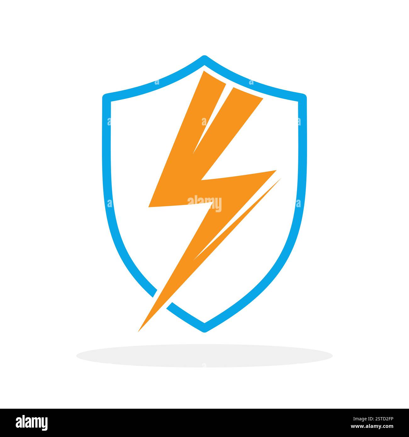 Shield icon with a lightning bolt symbol. Concept of energy protection ...