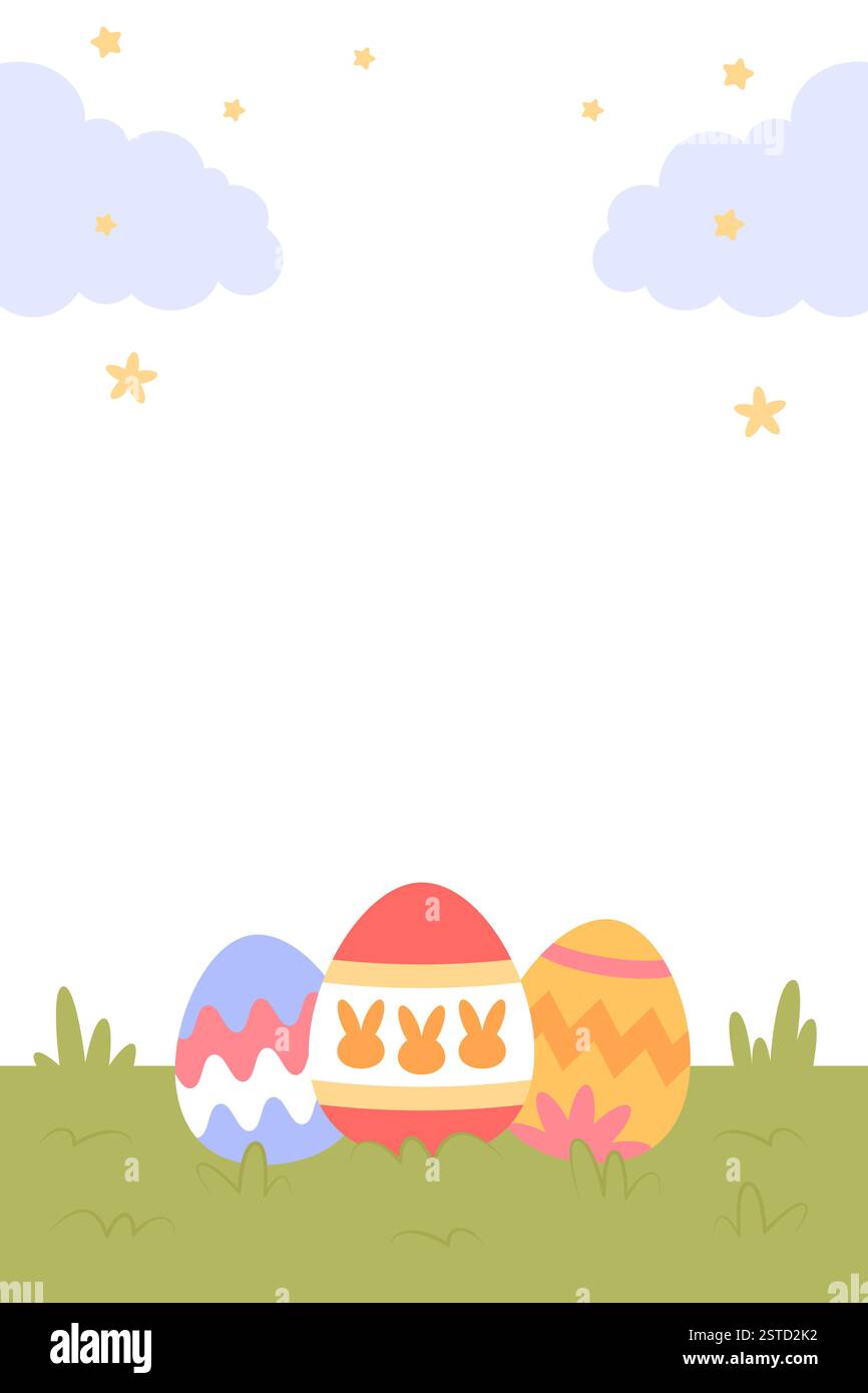 Easter Poster Vertical Frame Border Background Stock Vector Image & Art ...