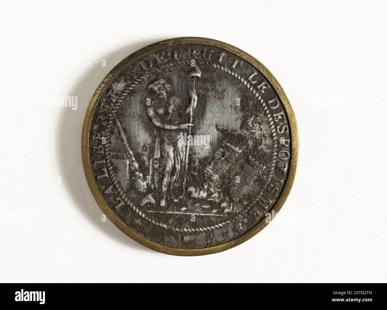 An allegorical image of freedom, depicted standing with a Phrygian cap ...
