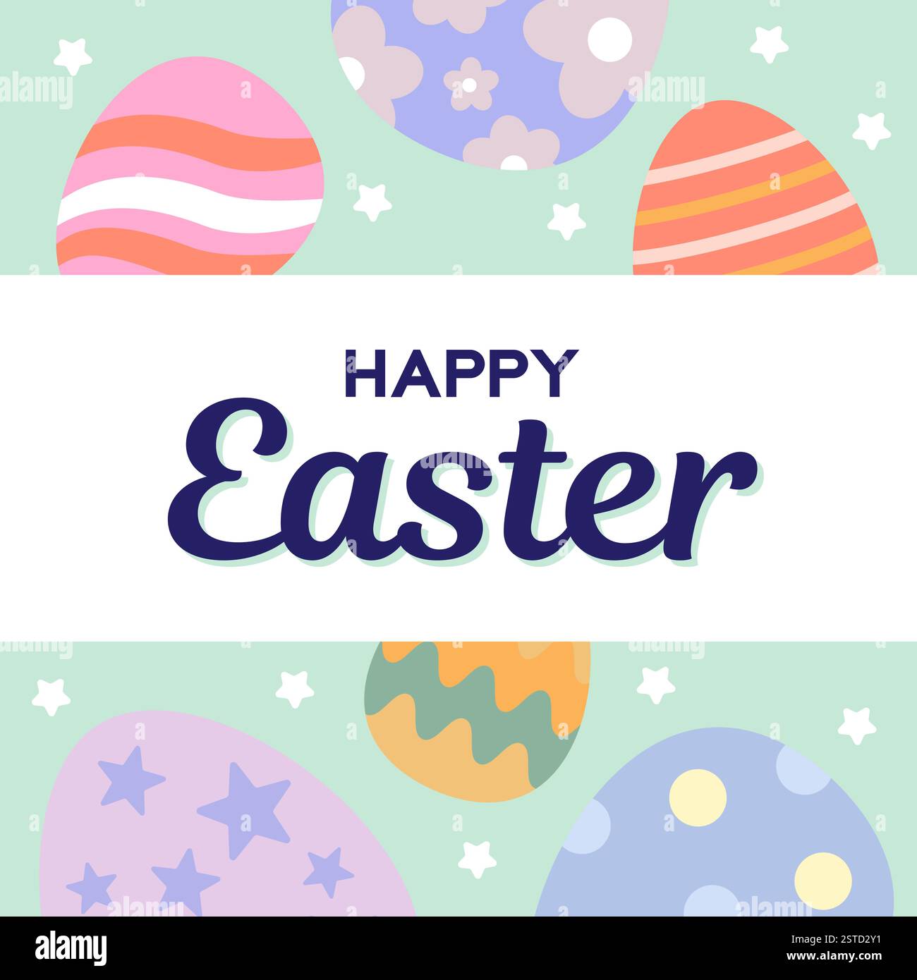 Hello Easter Egg Hunting Poster Square Banner Stock Vector Image & Art - Alamy