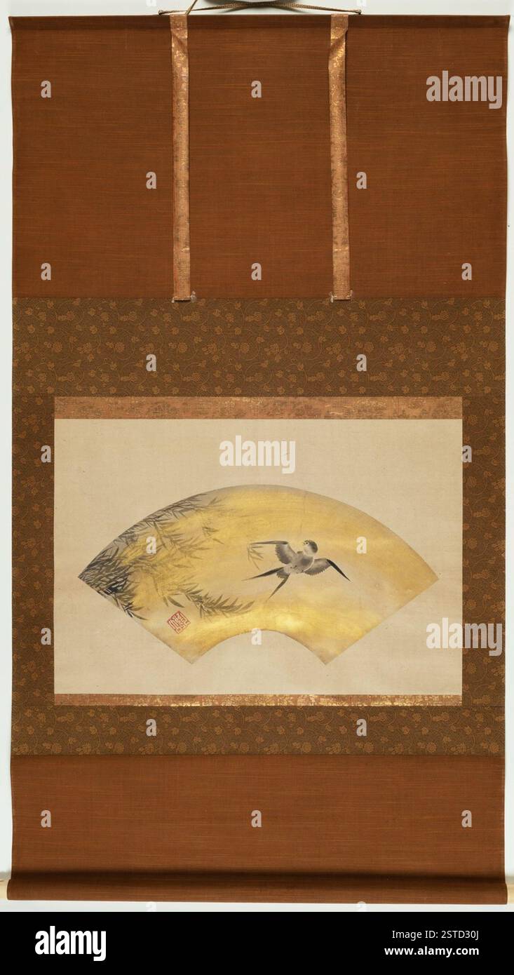A mid-16th century Japanese hanging scroll by Shikibu Terutada ...