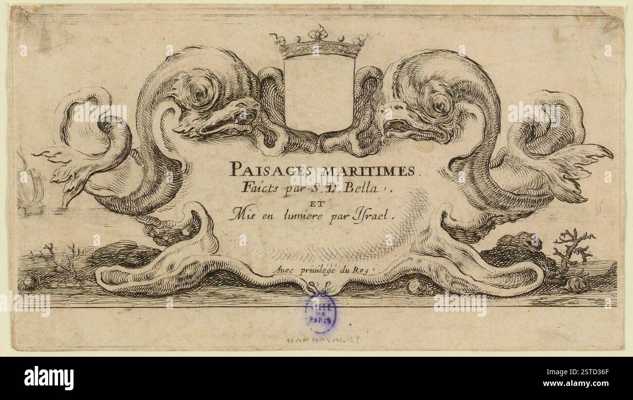 The title page features decorative elements including shell-shaped ...