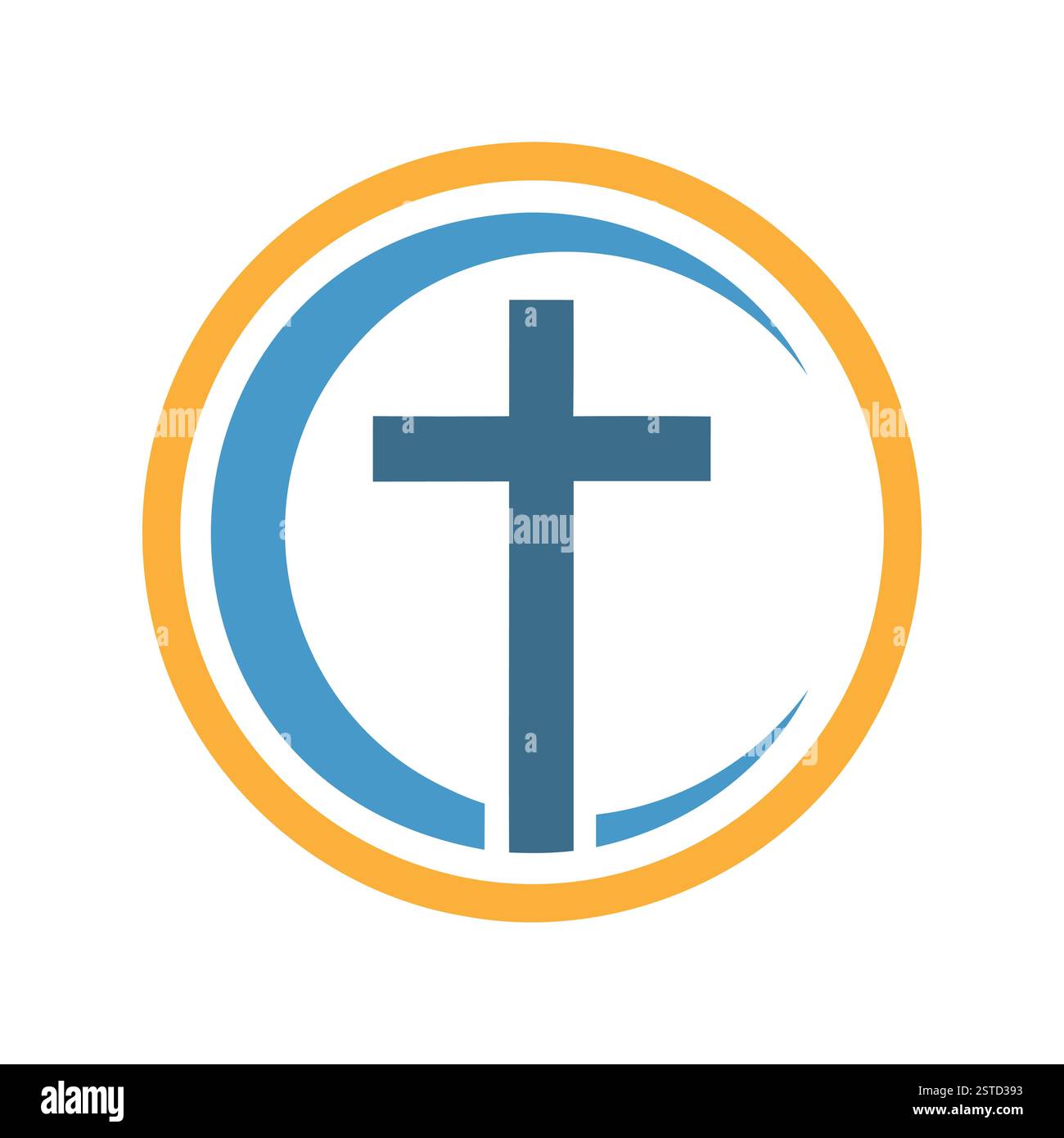 Christian cross icon. Modern logo featuring a Christian cross inside a ...