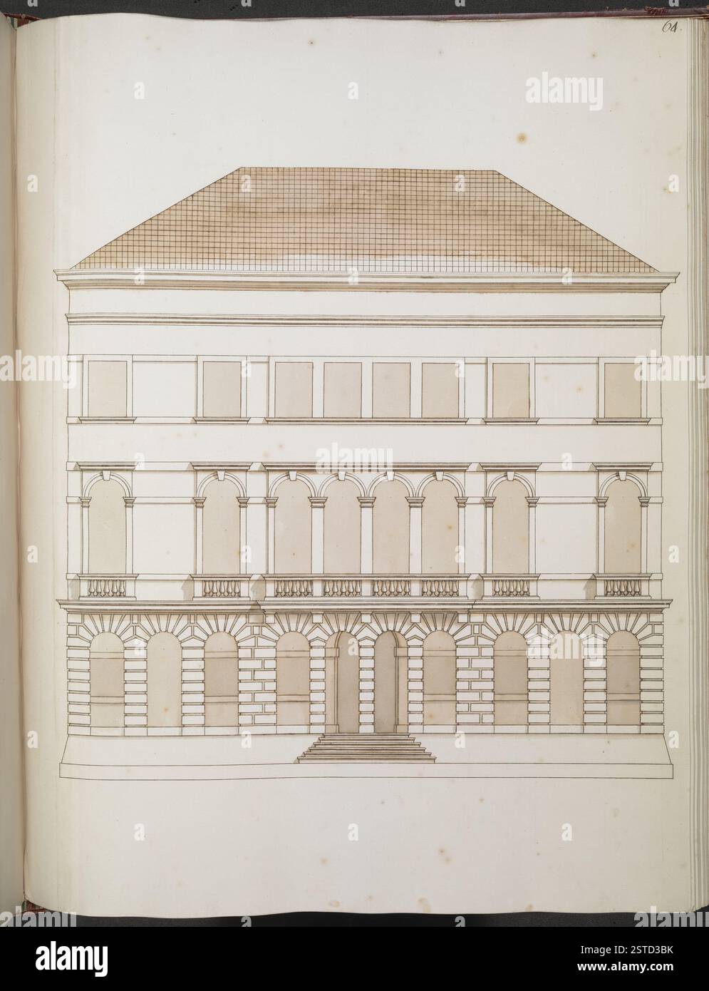 A historical map showing the topography of Venice, highlighting key ...