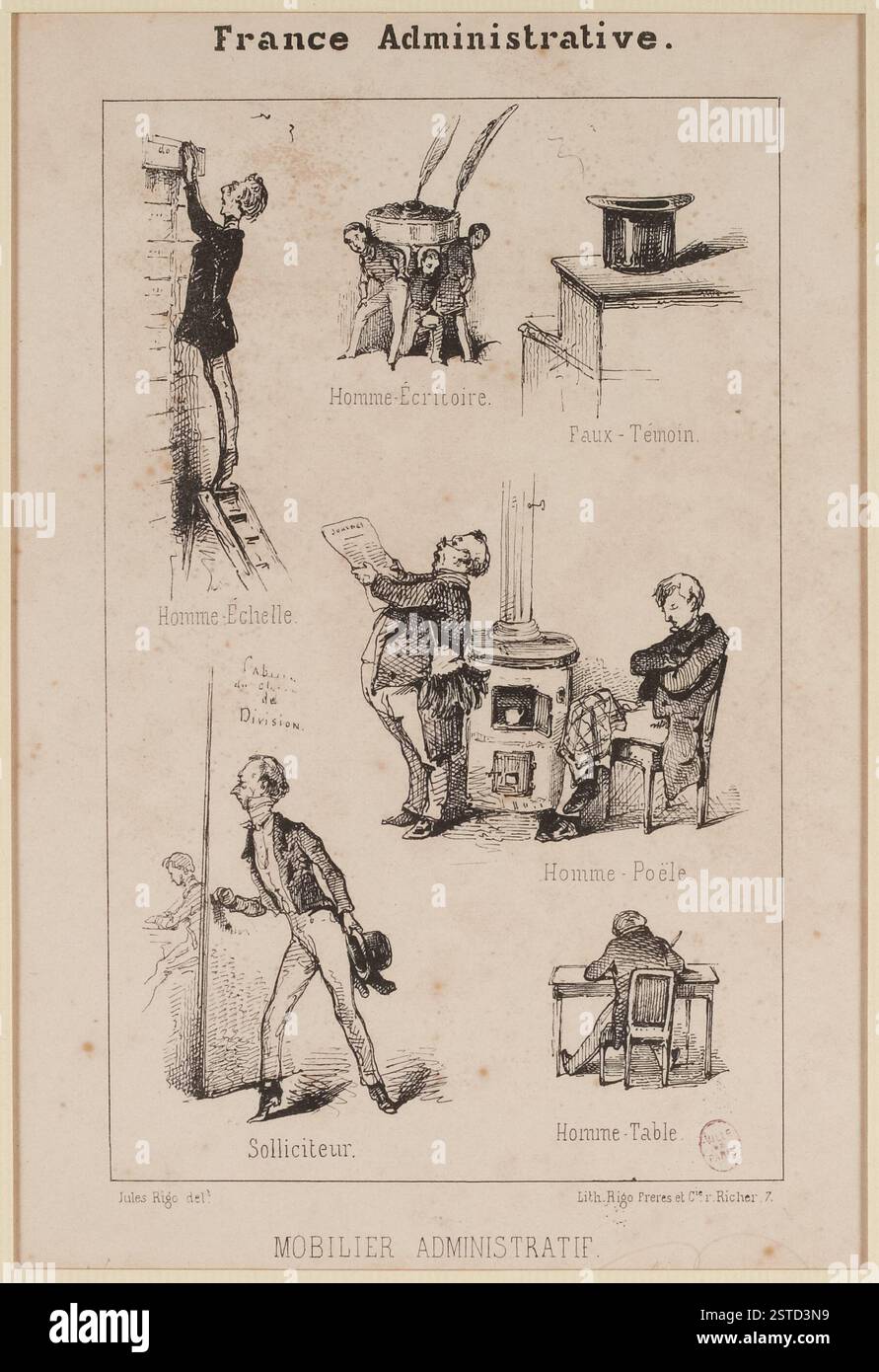 An illustration depicts six different types of civil servants ...