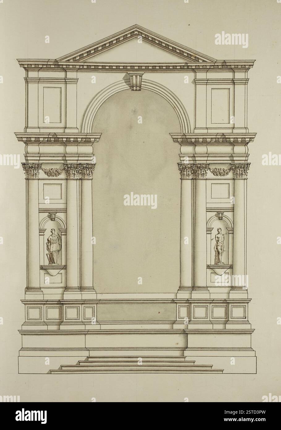 A historical topographical view of Venice, featuring prominent ...