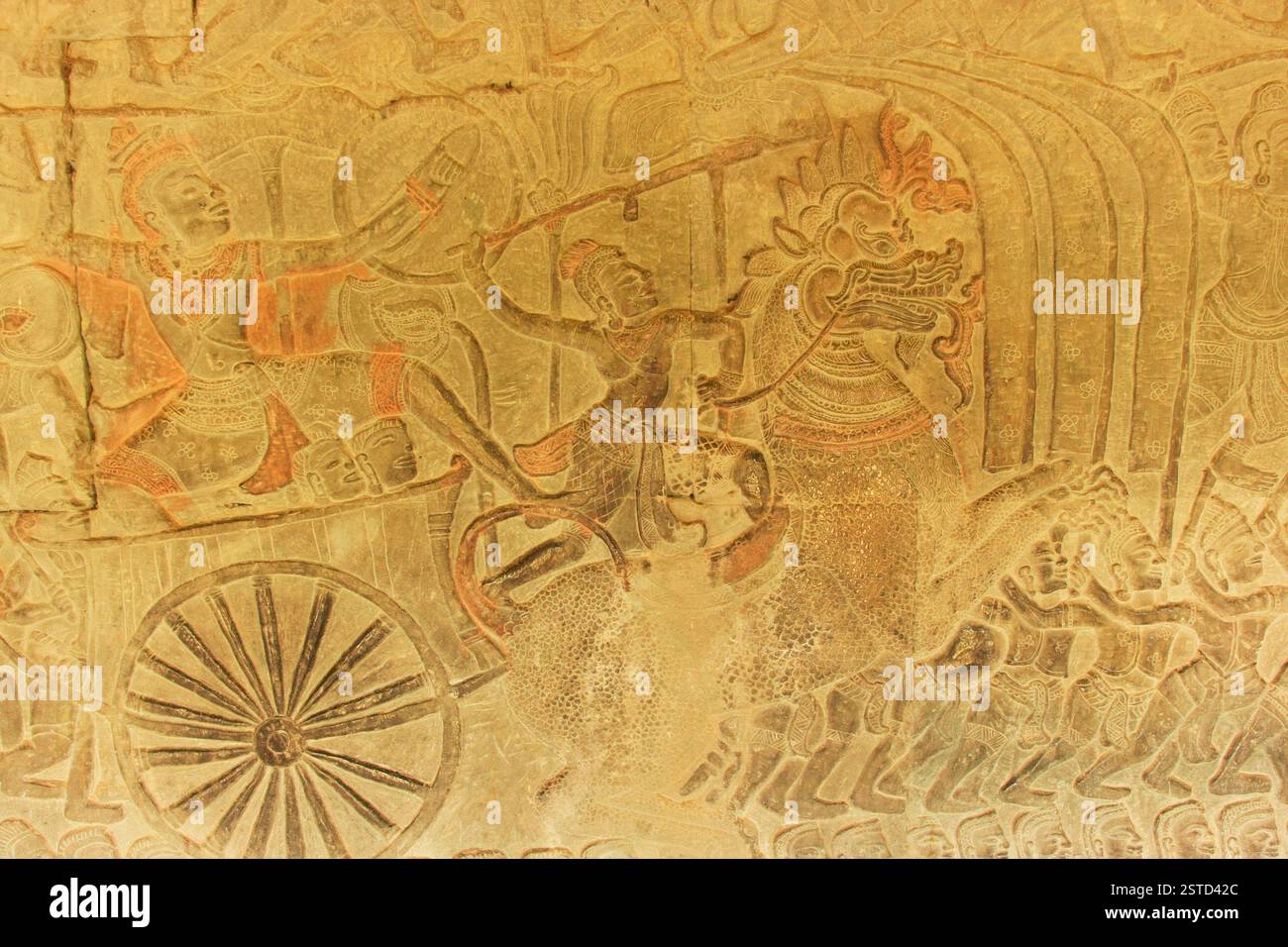 Wall bas-relief, Angkor Wat temple Stock Photo - Alamy