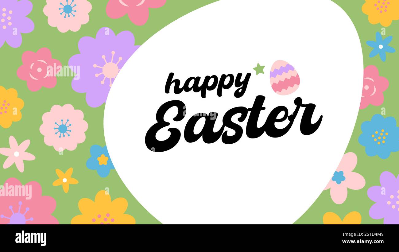Happy Easter Egg Hunting Poster Panoramic Banner Stock Vector Image ...