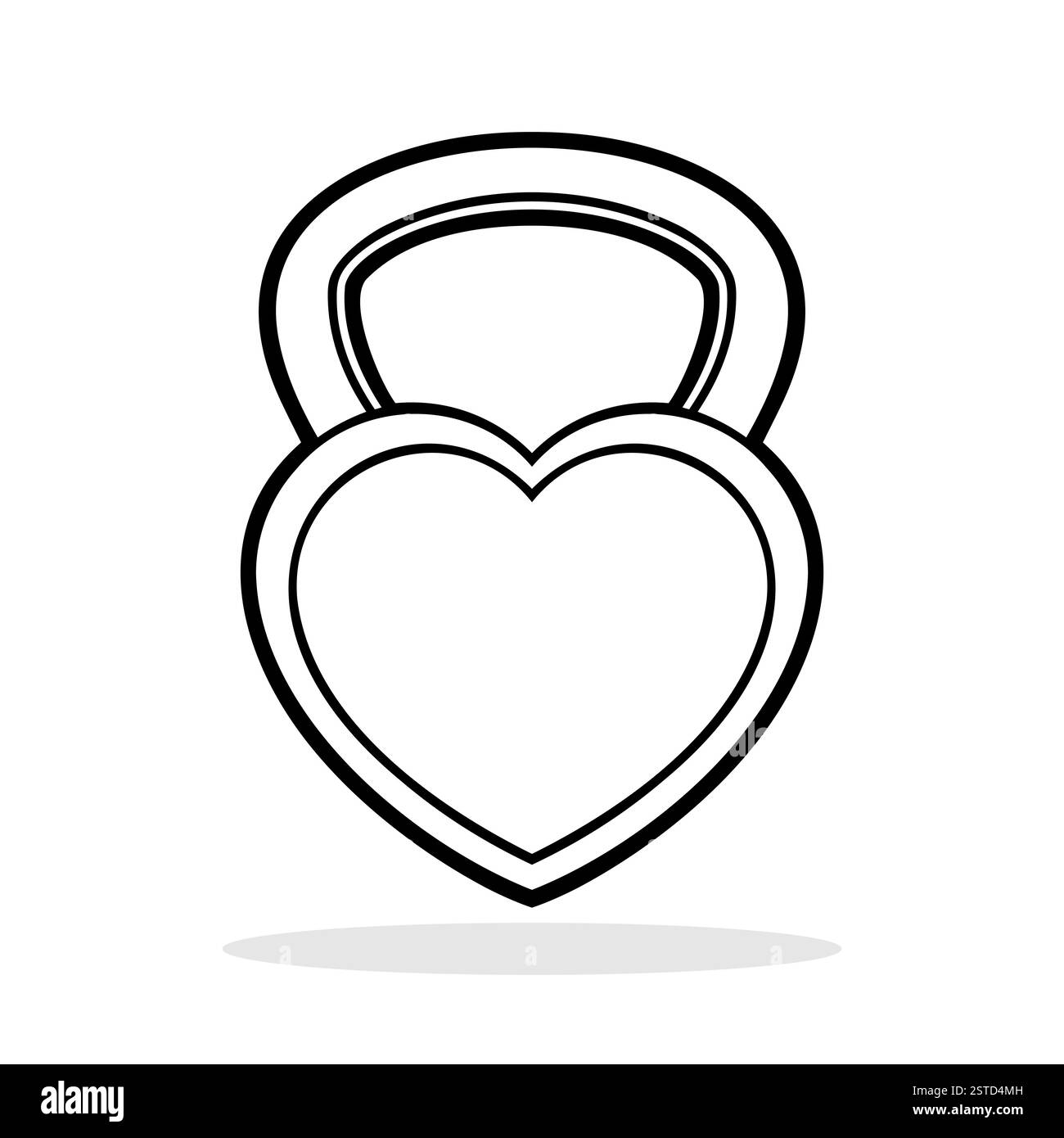 Kettlebell icon. Kettlebell with heart shape expressing love for ...