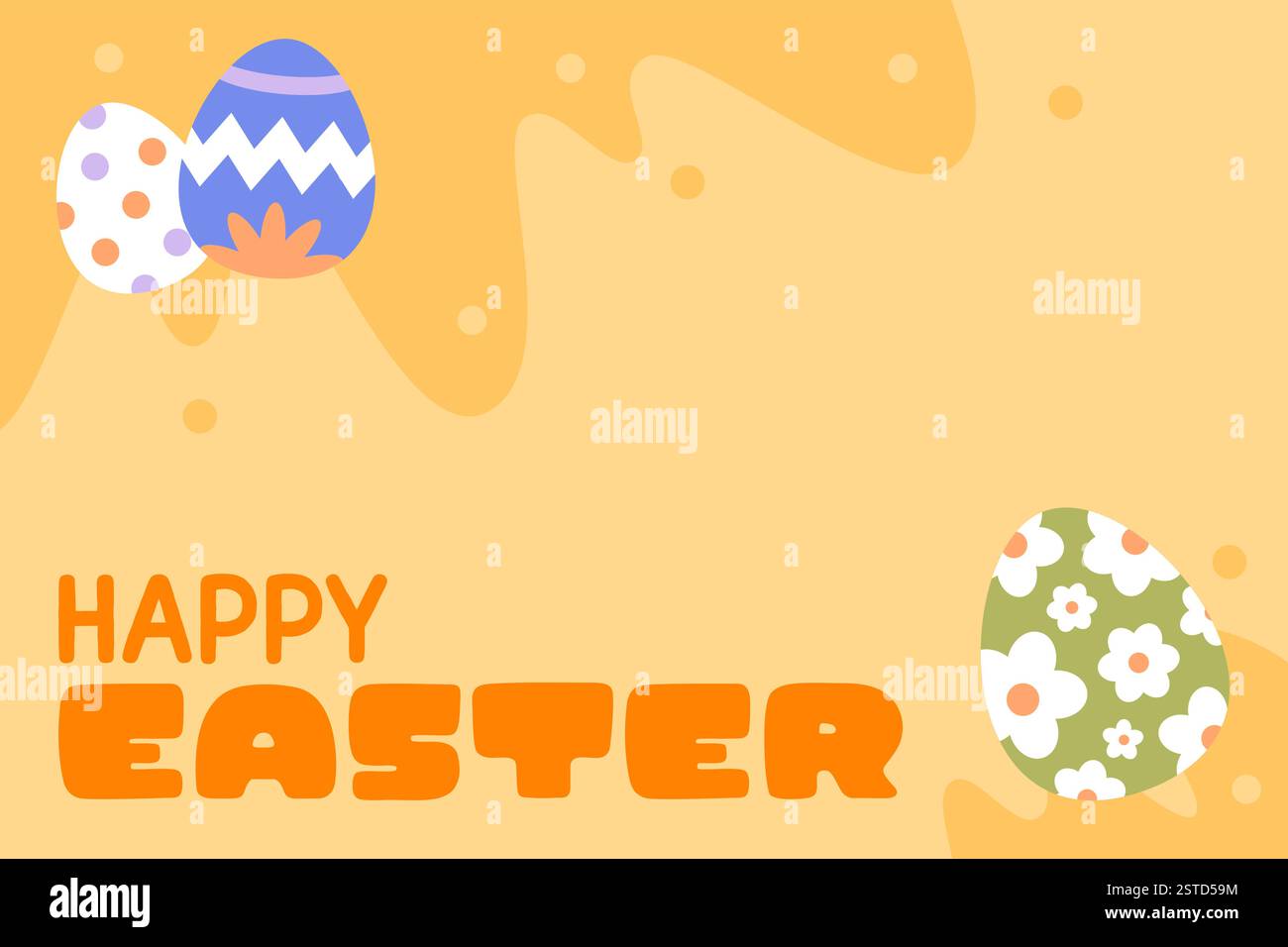 Happy Easter Egg Hunting Poster Horizontal Banner Stock Vector Image ...