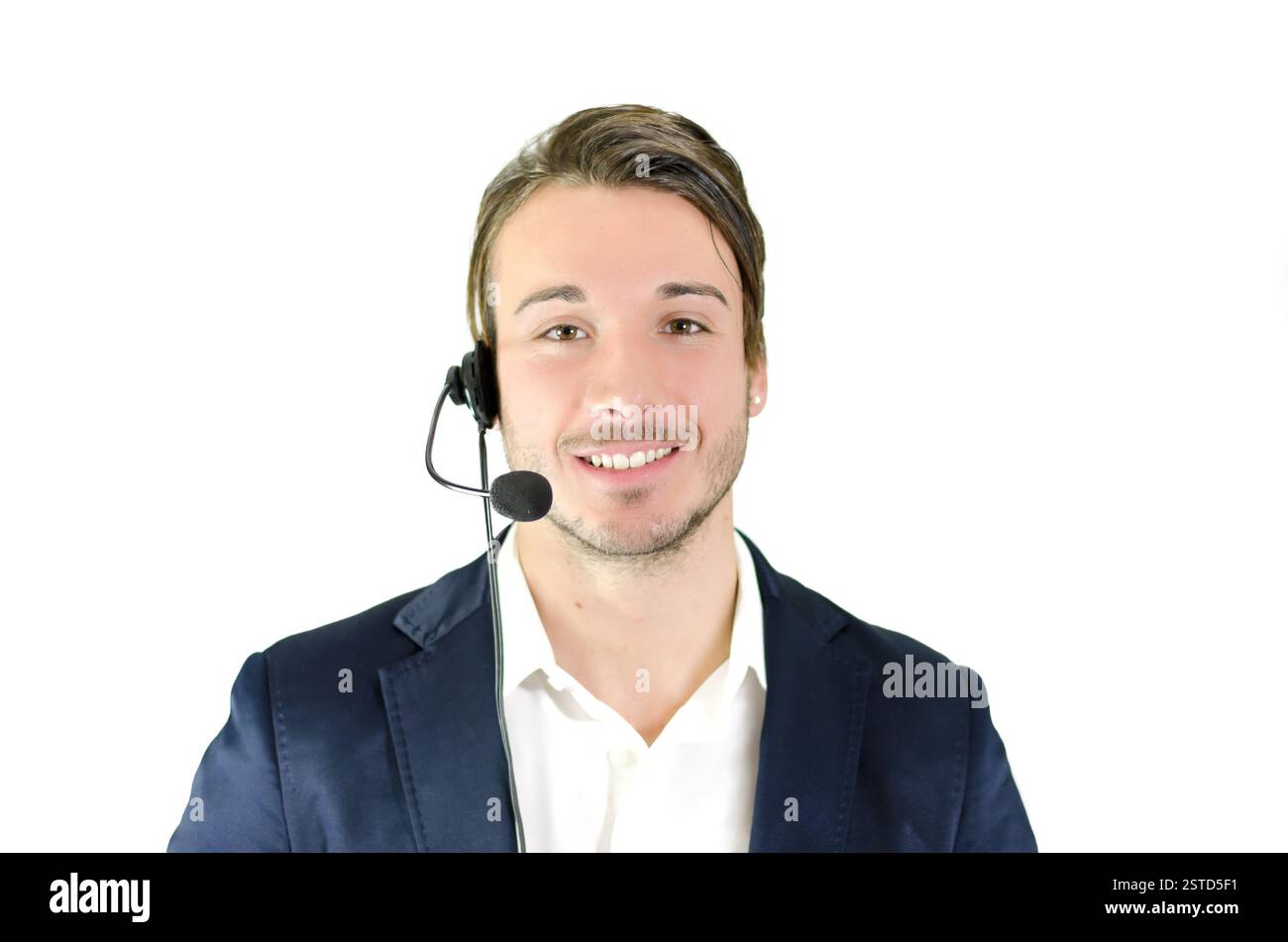 Young man customer support Cut Out Stock Images & Pictures - Alamy