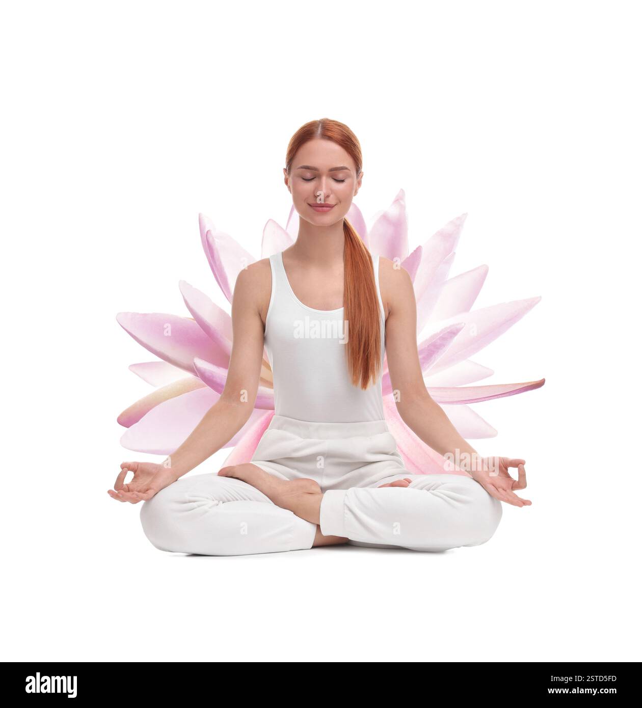 Young indian woman meditating sitting Cut Out Stock Images & Pictures ...