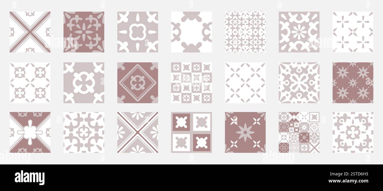 Traditional Portuguese Azulejo Tile Patterns Vector Set Stock Vector ...