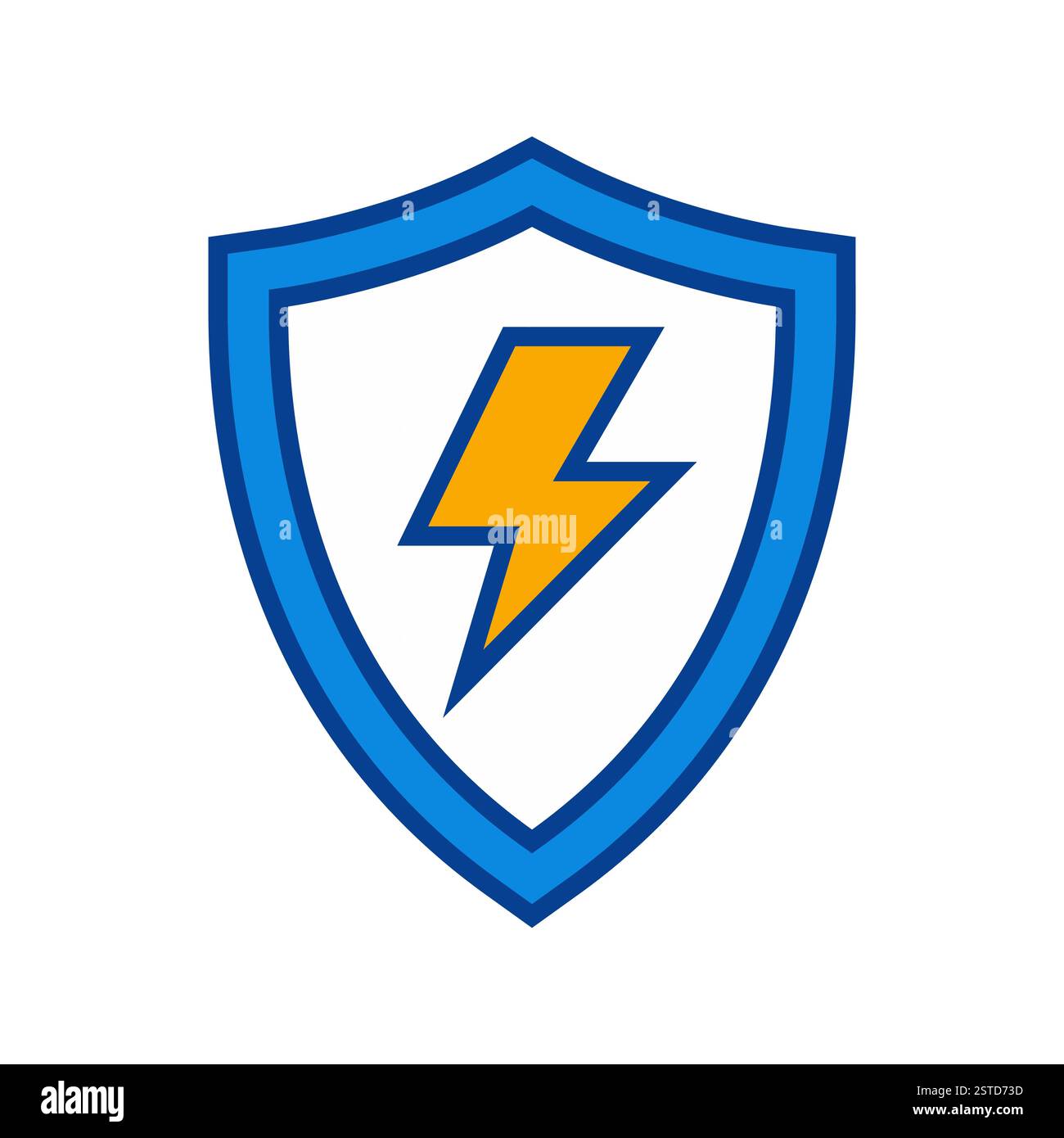 Shield icon with a lightning bolt symbol. Concept of energy protection ...