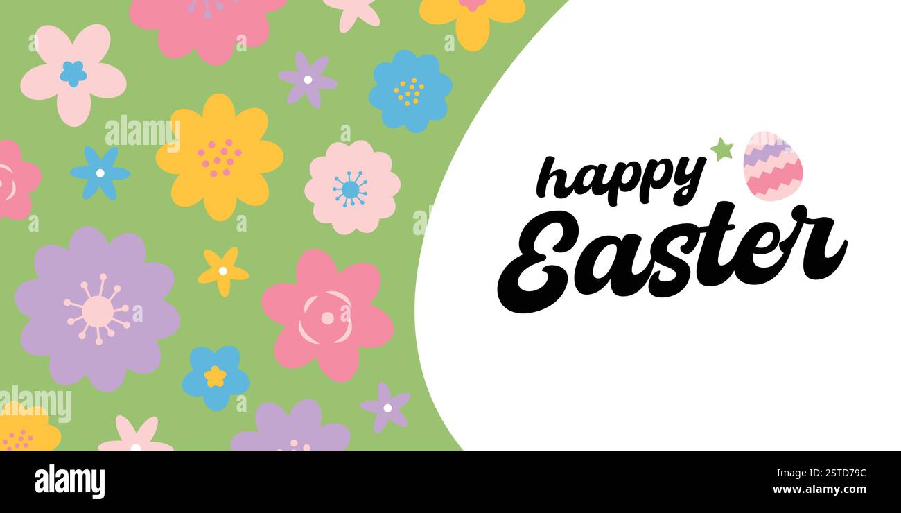 Happy Easter Egg Hunting Poster Panoramic Banner Stock Vector Image ...
