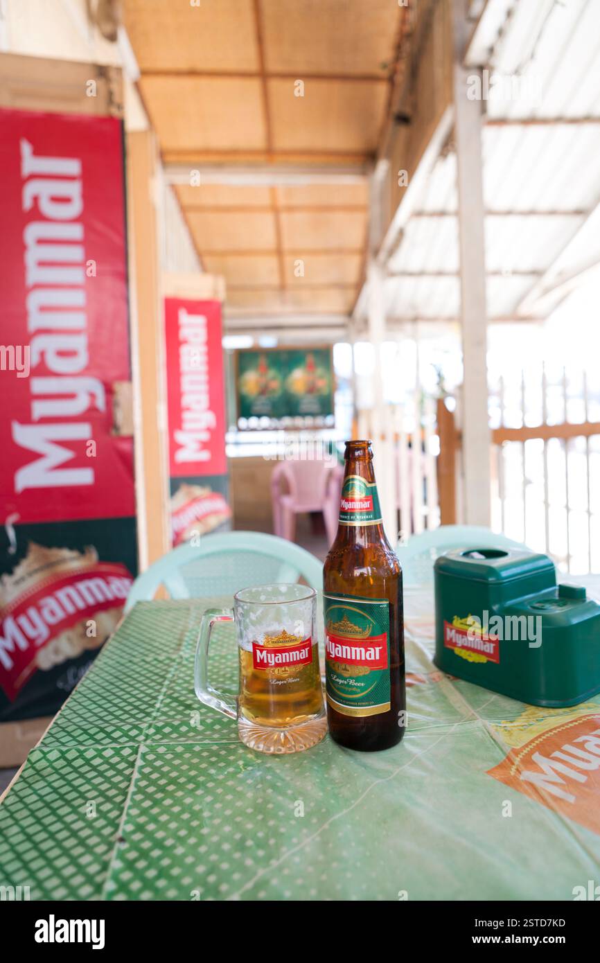 Myanmar, local Myanmar beer Stock Photo - Alamy