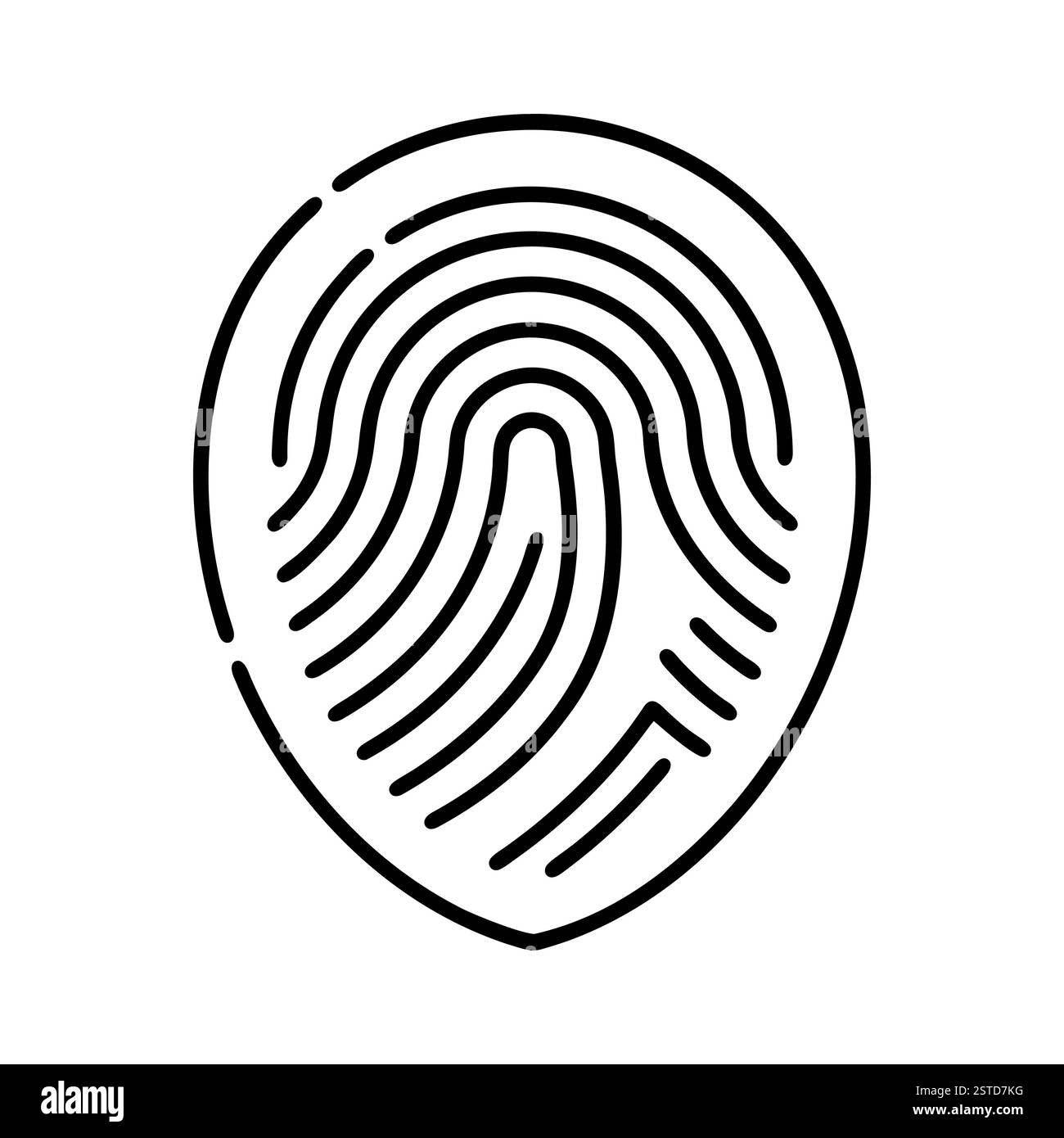 Fingerprint icon. Black and white fingerprint design. Cybersecurity ...