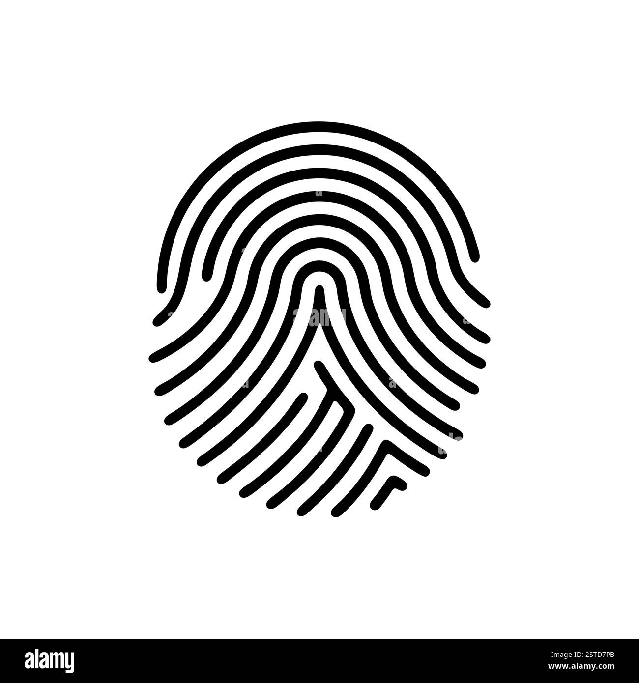Fingerprint icon. Black and white fingerprint design. Cybersecurity ...
