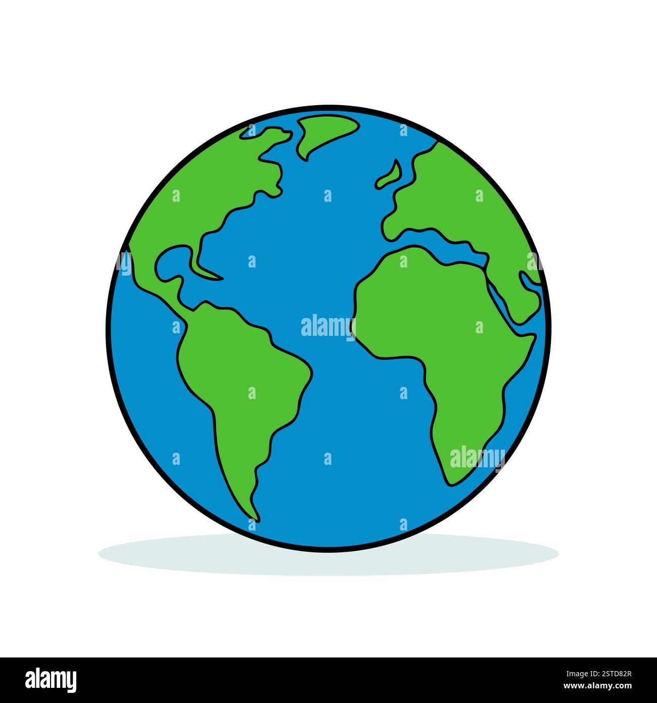 Earth icon. Planet Earth with continents and oceans, isolated on white ...