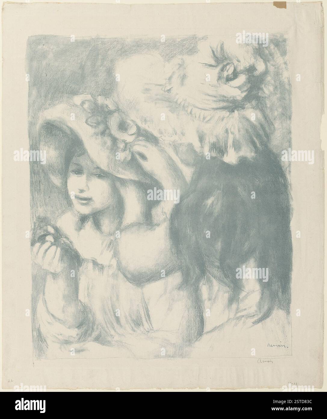 A lithograph from 1893-1903, the second plate of 'The Pinned Hat ...