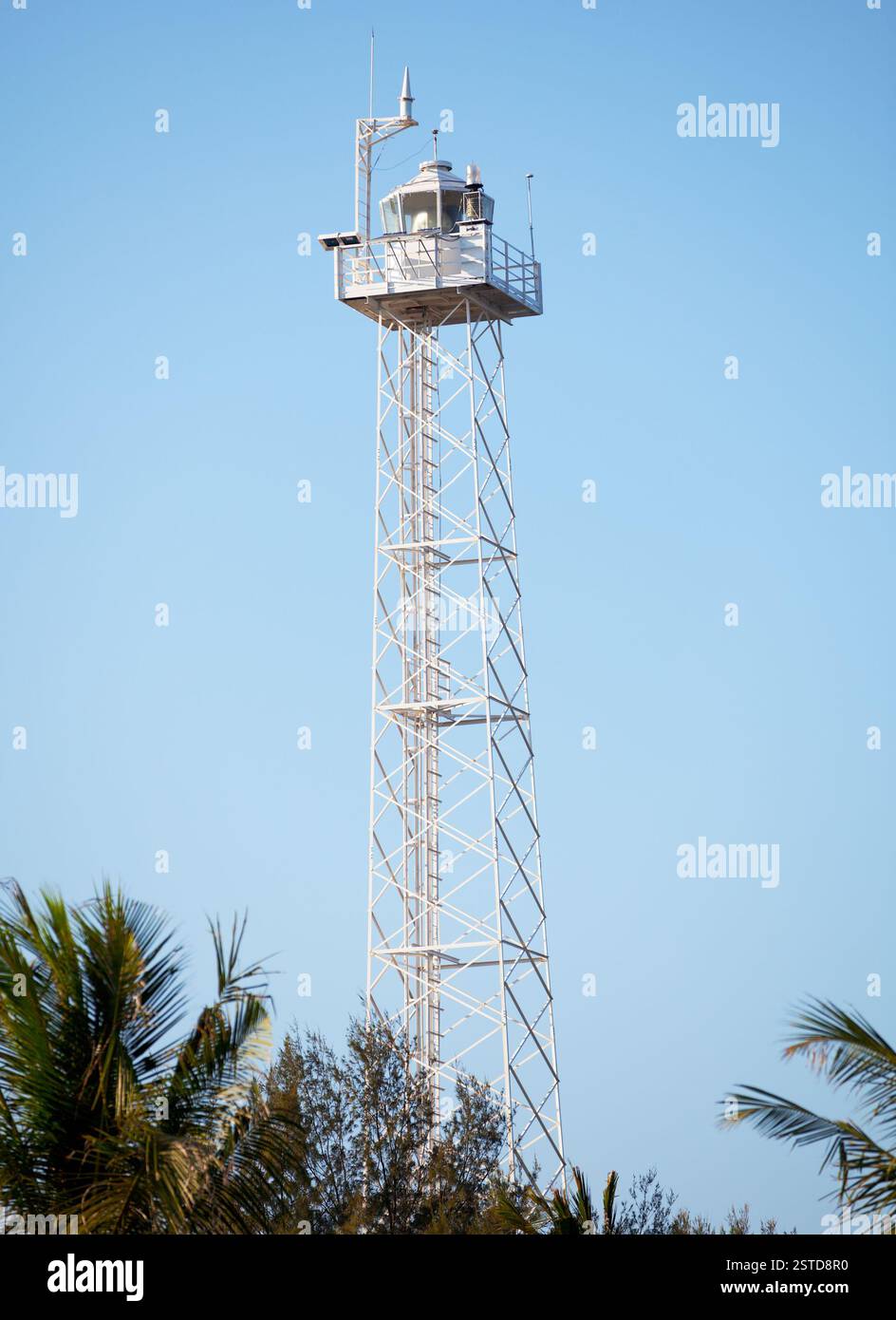 Modern lighthouse on Gili island, Indonesia Stock Photo - Alamy