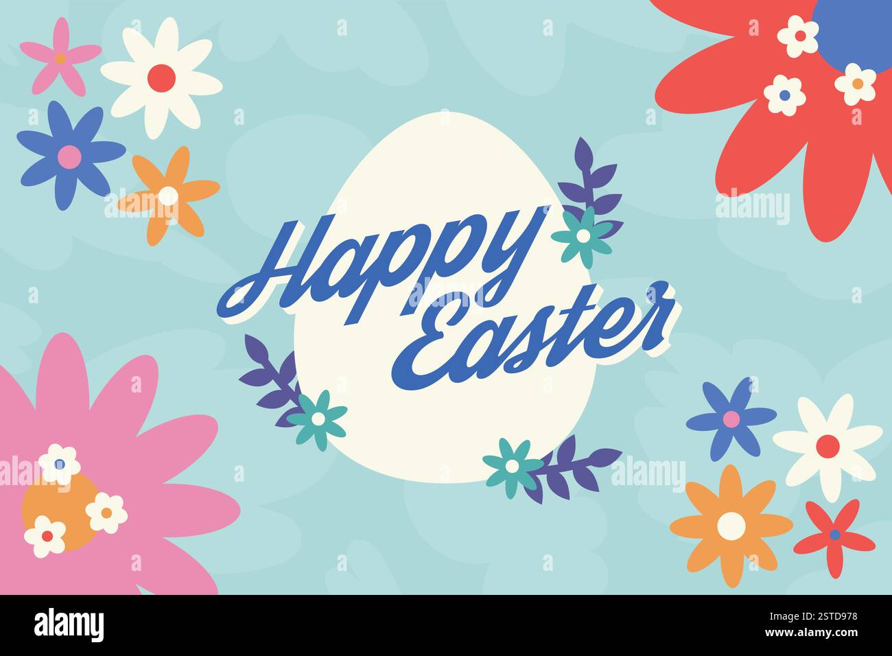 Happy Easter Egg Hunting Poster Horizontal Banner Stock Vector Image ...