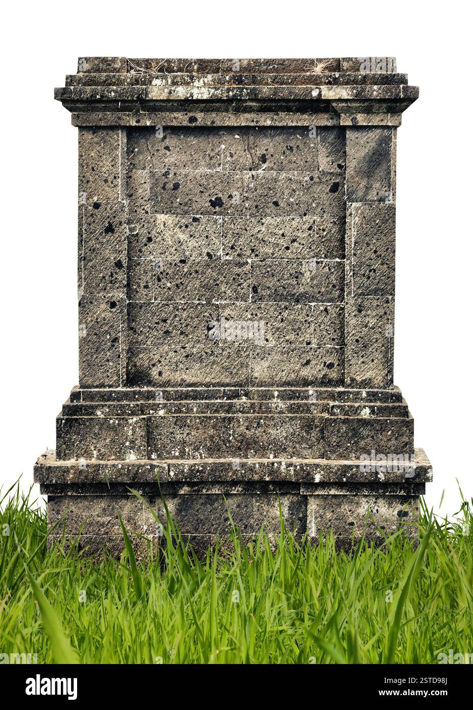 Large headstone monument on white background Stock Photo - Alamy