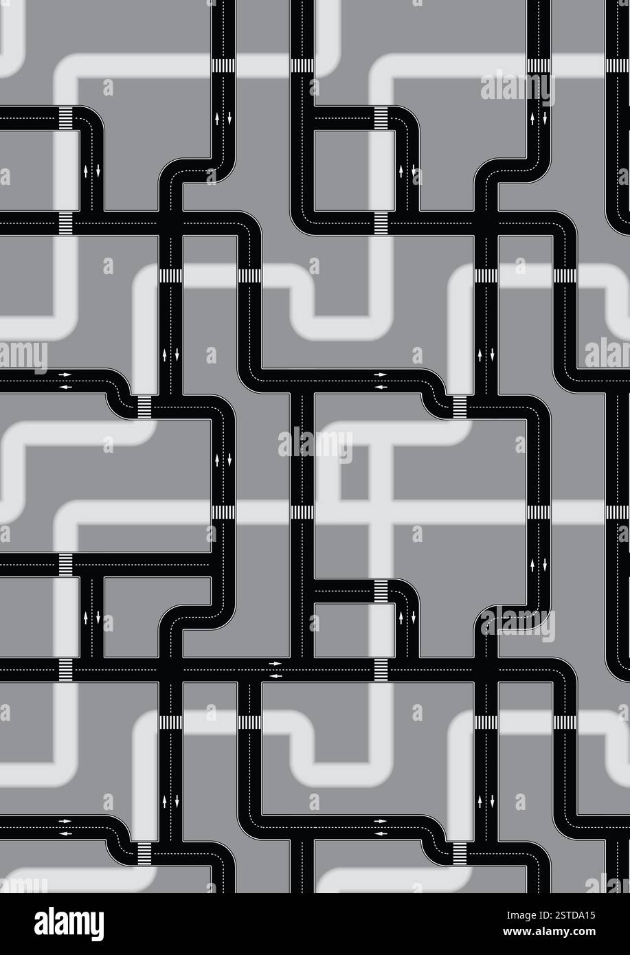 Seamless background - roads and footpaths Stock Photo - Alamy