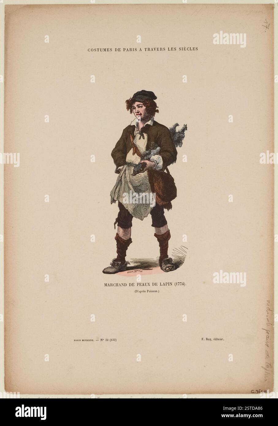 Representation of a merchant selling rabbit skins in the second half of ...