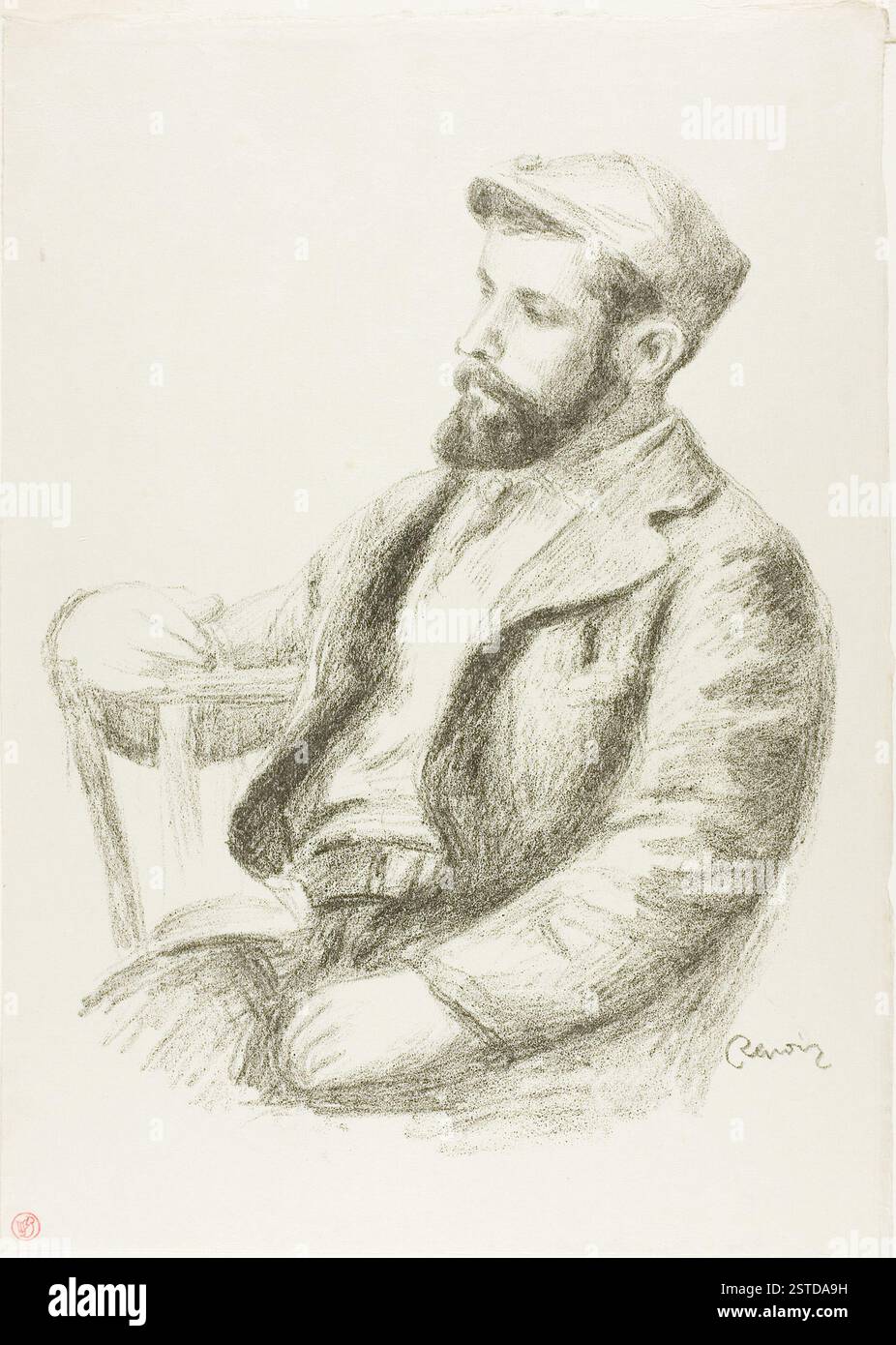 A lithograph portrait of Louis Valtat, created between 1899-1909. The ...