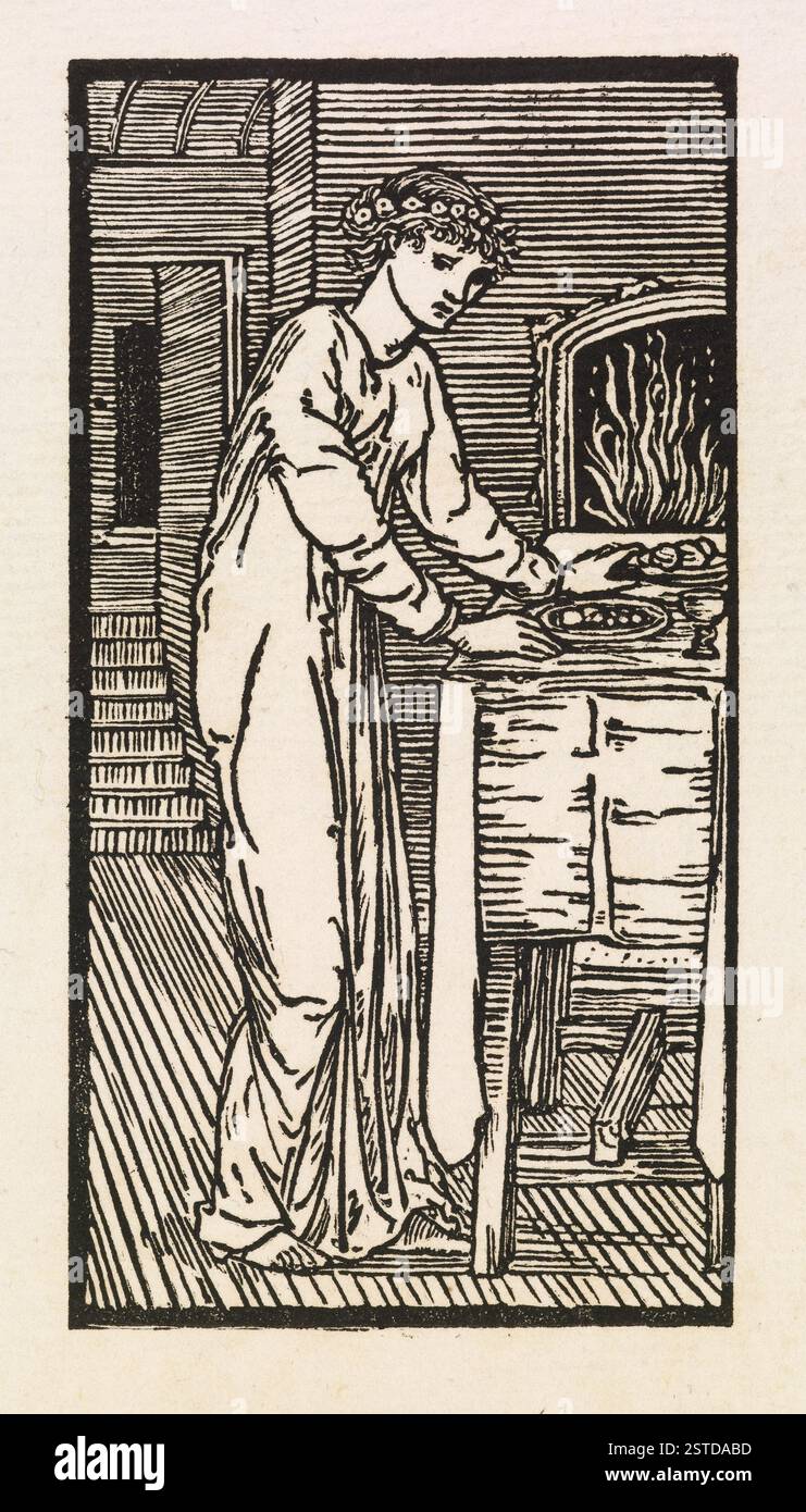 This 1880 wood engraving by Edward Burne-Jones shows Psyche sitting at ...