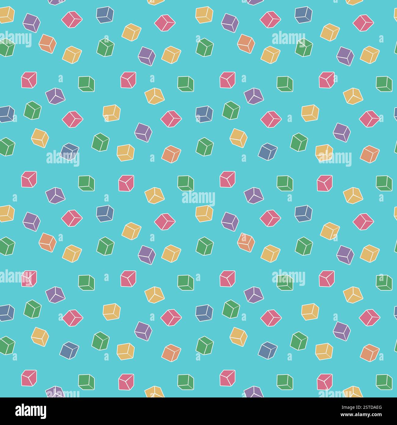 Funny abstract seamless cubes pattern Stock Photo - Alamy