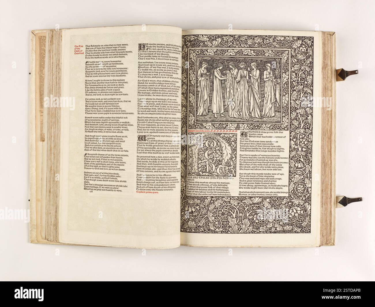 A 1896 edition of Geoffrey Chaucer's 'Works,' featuring 87 woodcut ...