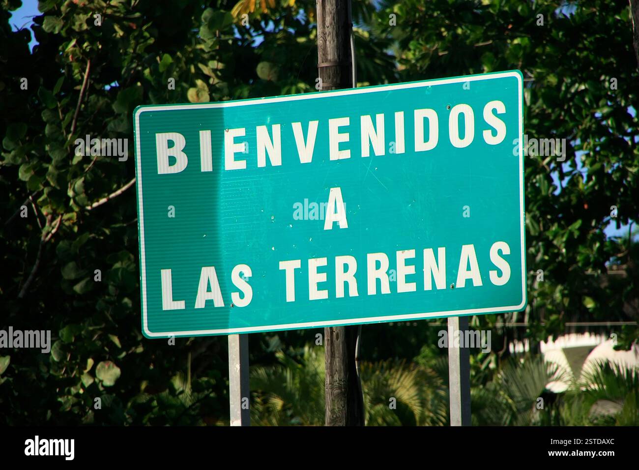 Welcome to Las Terrenas sign Stock Photo - Alamy