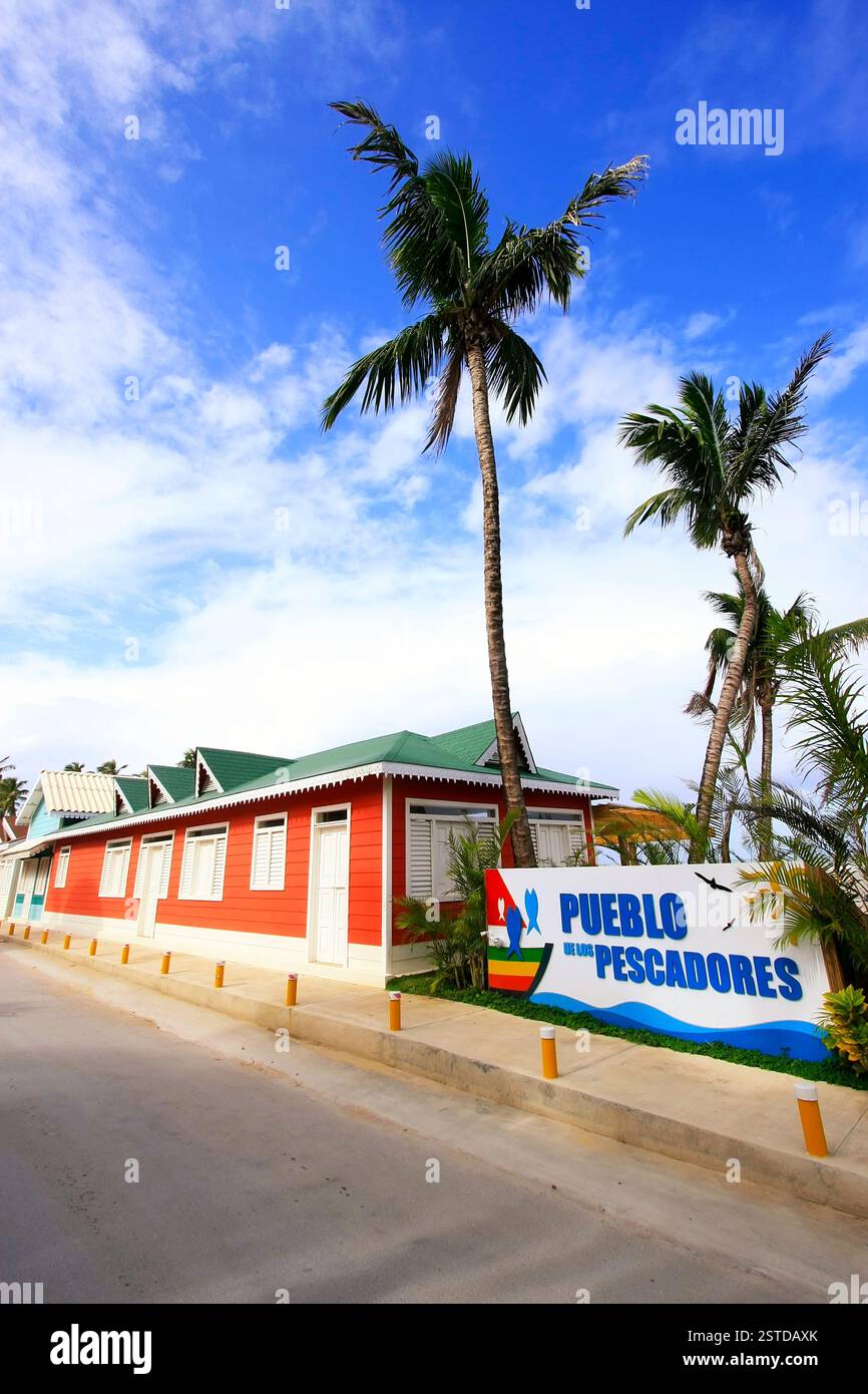 Colorful buildings, Las Terrenas, Dominican Republic Stock Photo - Alamy
