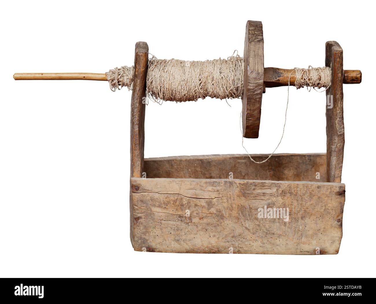 Ancient ukrainian wooden reel - tool for the production of yarn Stock ...