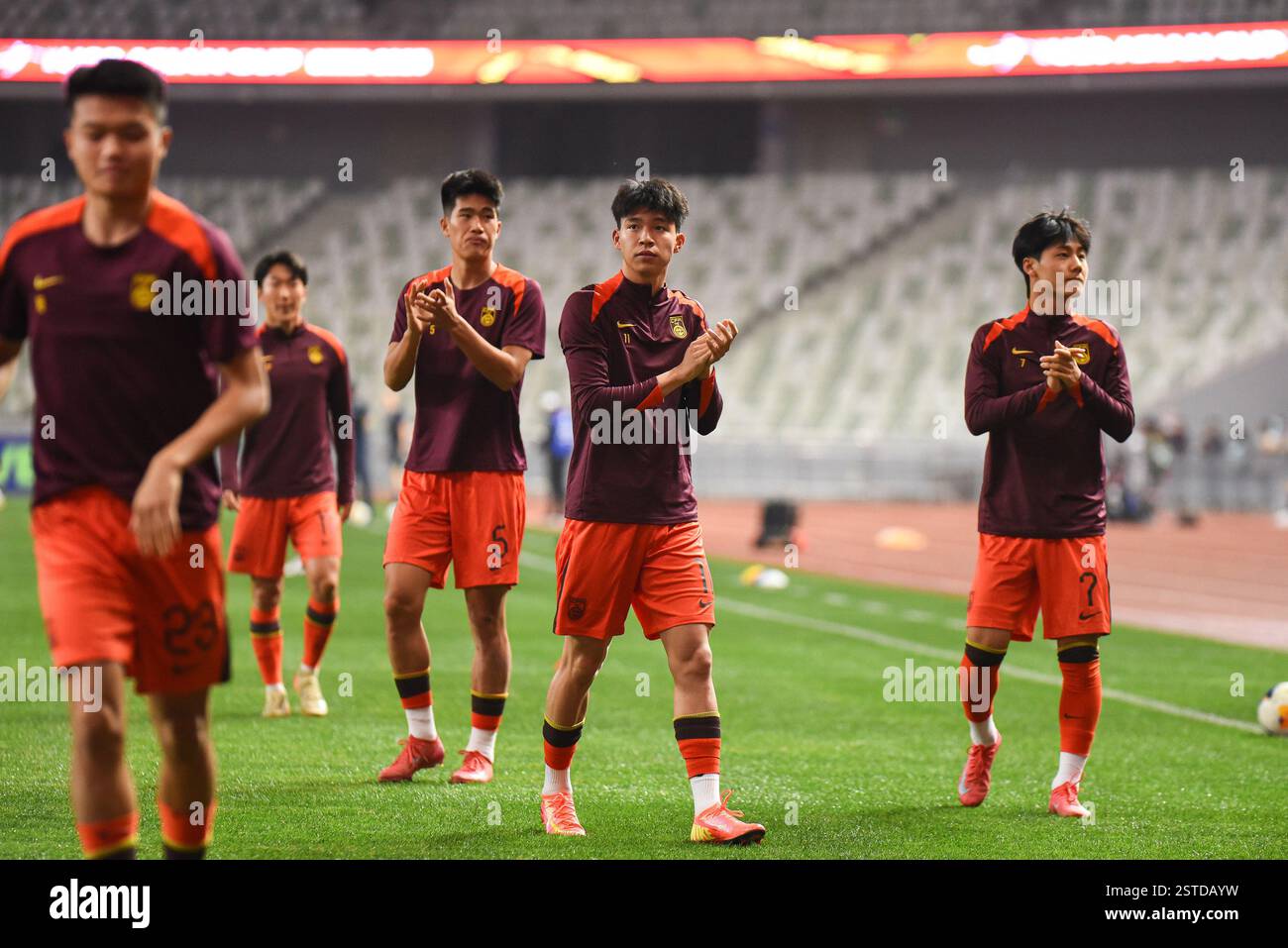 Shenzhen, China. 18 February, 2025. Yudong Wang #11 of China during the ...