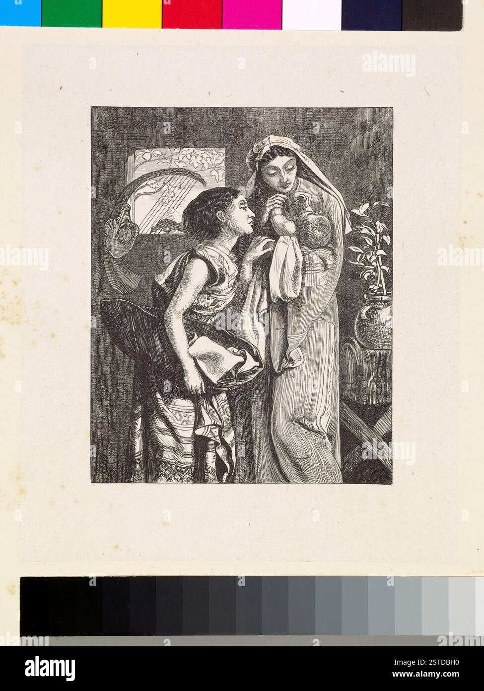 Wood engraving from 1881 illustrating 'The Infant Moses' from Dalziel's ...