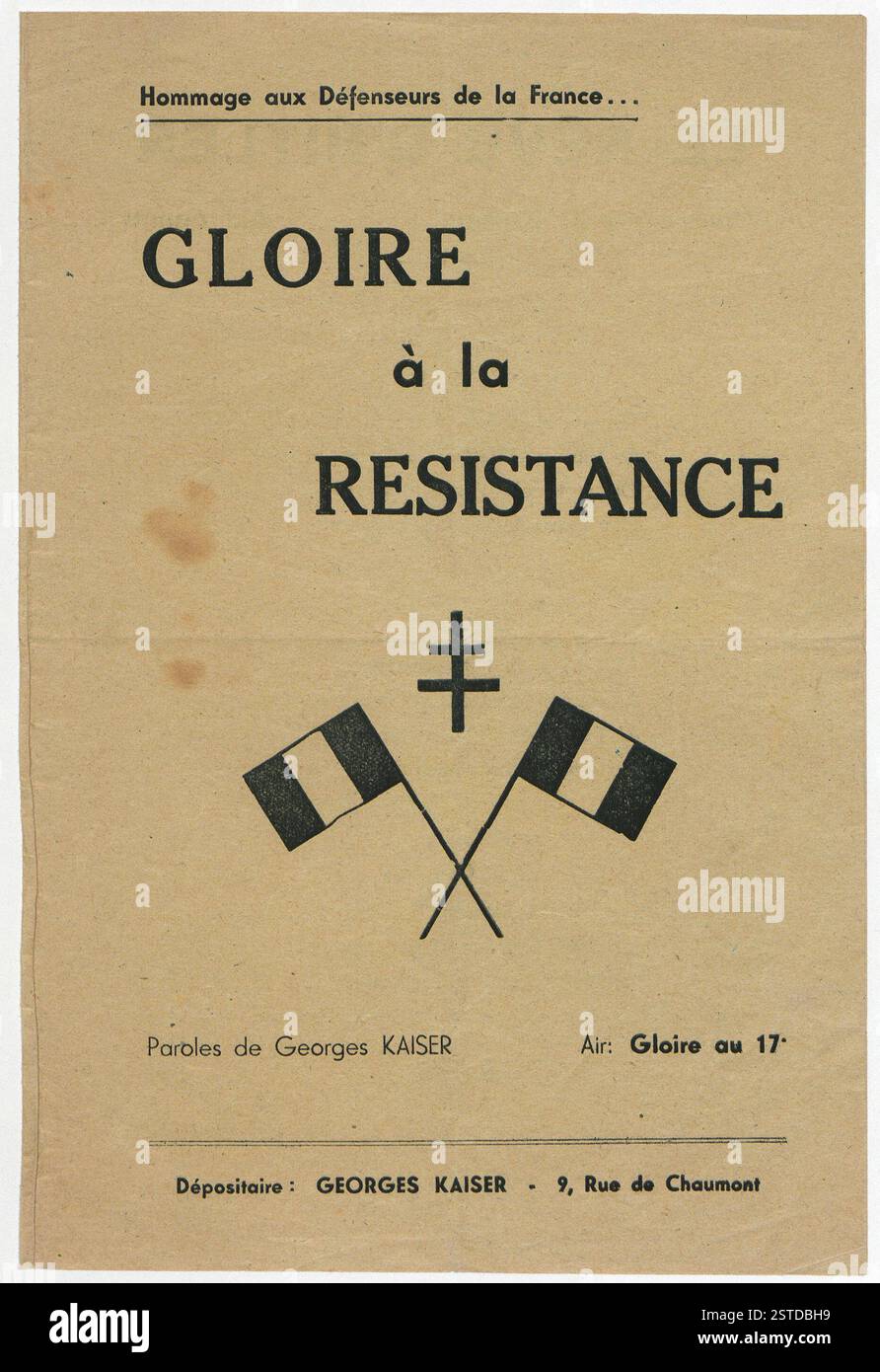 The French flag combined with the Lorraine Cross, a symbol of ...