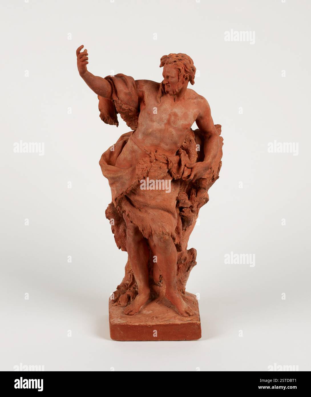 A depiction of Saint John the Baptist, shown as a man with a beard ...