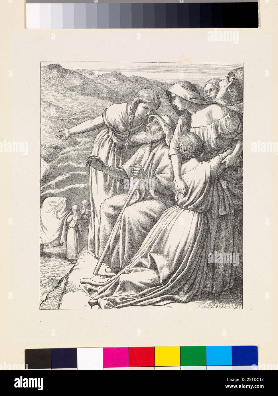 Wood engraving from 1881 illustrating 'The Passage of the Jordan' from ...