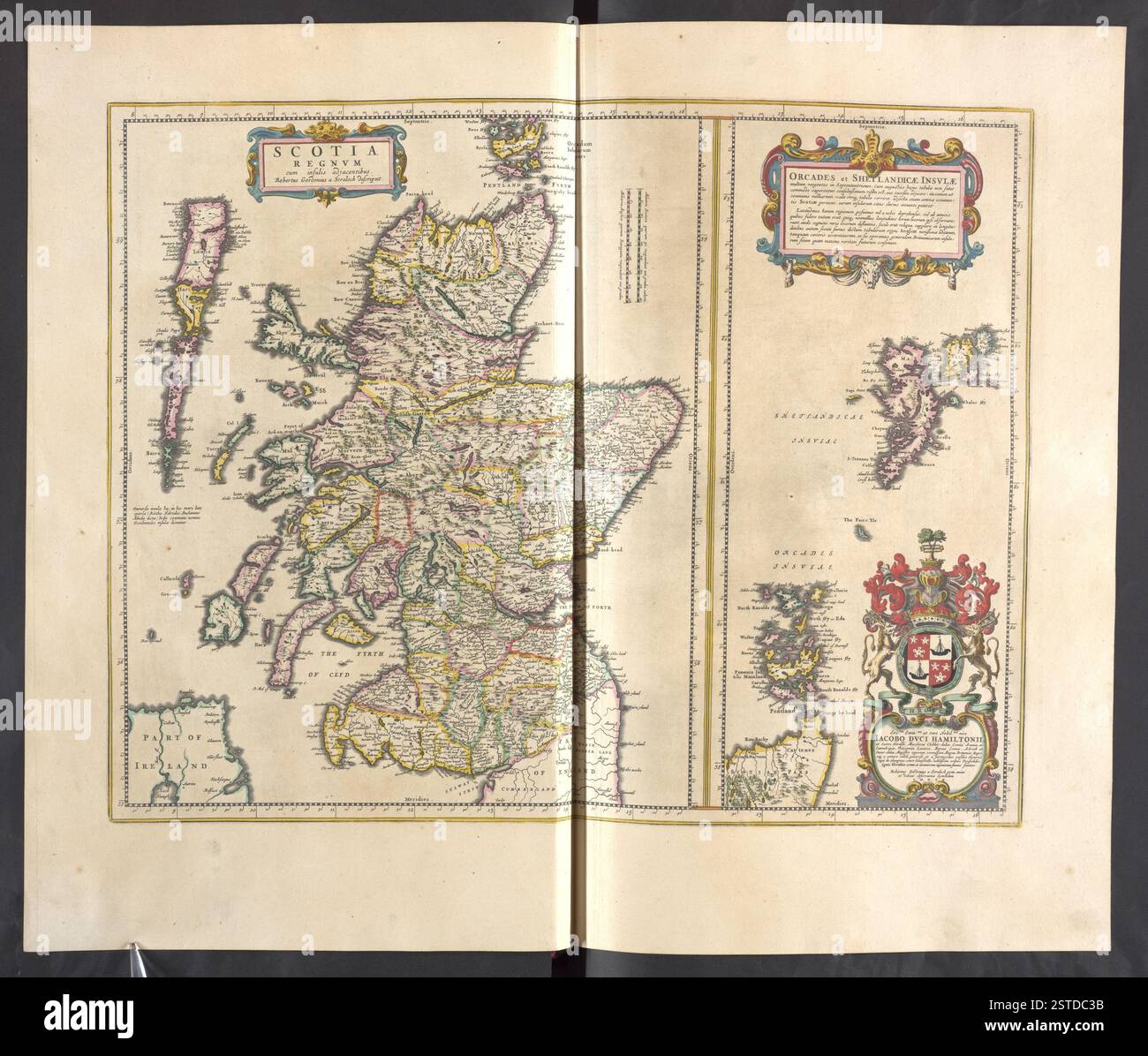 An antique copperplate engraving from Joan Blaeu’s Le Grand Atlas ...
