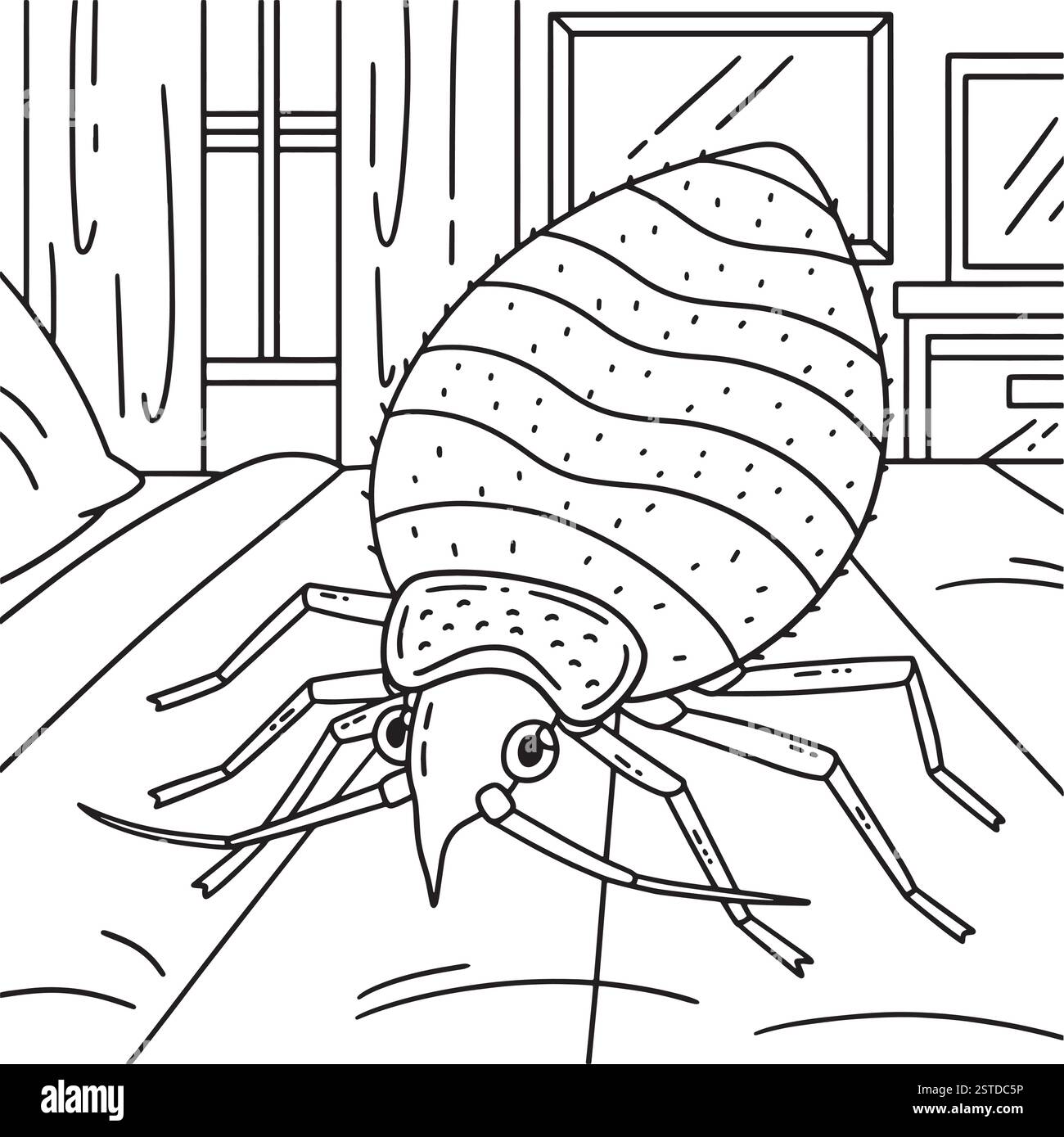 Insect Bed Bug Animal Coloring Page for Kids Stock Vector Image & Art ...