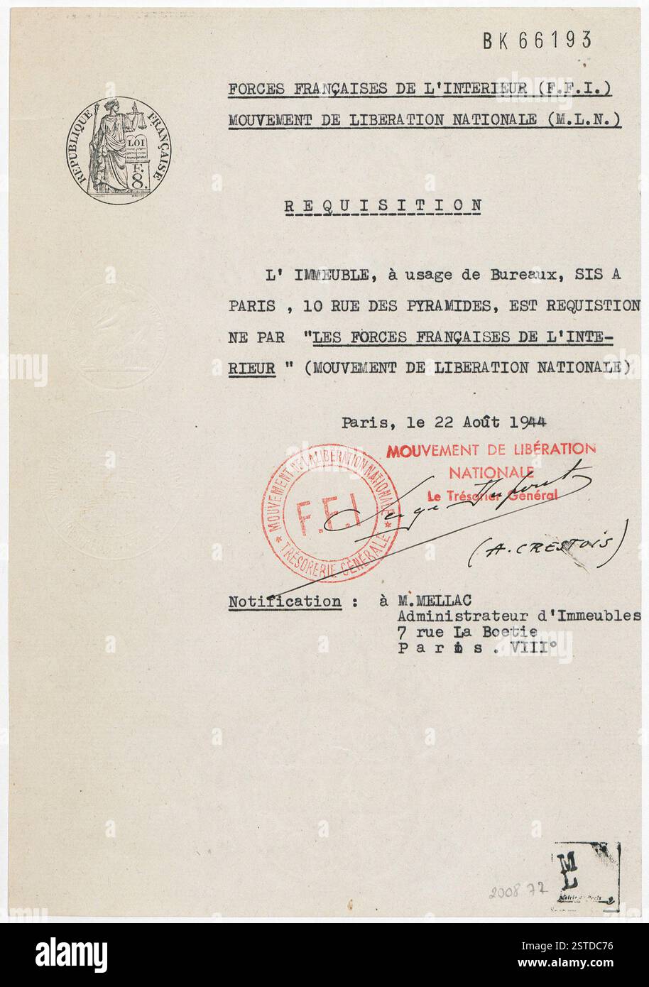 A historical document featuring text bordered by a French Republic ...