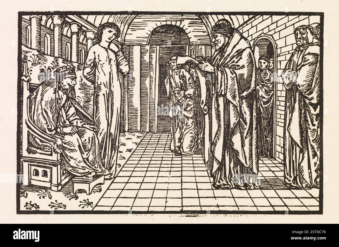 This 1880 wood engraving by Edward Burne-Jones illustrates the moment ...